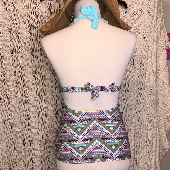 SO | Swim | Geometric Fabric Deep V Tankini | Poshmark